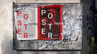 Free Torn Glued Poster Mockup PSD - PsFiles