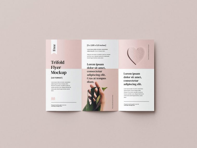 Free Tri-Fold DL Flyer Mockup 4 PSD set - PsFiles