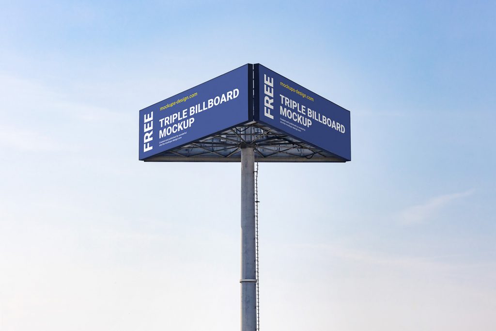Free Triple Billboard Mockup PSD - PsFiles