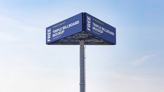 Triangular Advertising Billboard Mockup Free PSD Set - PsFiles