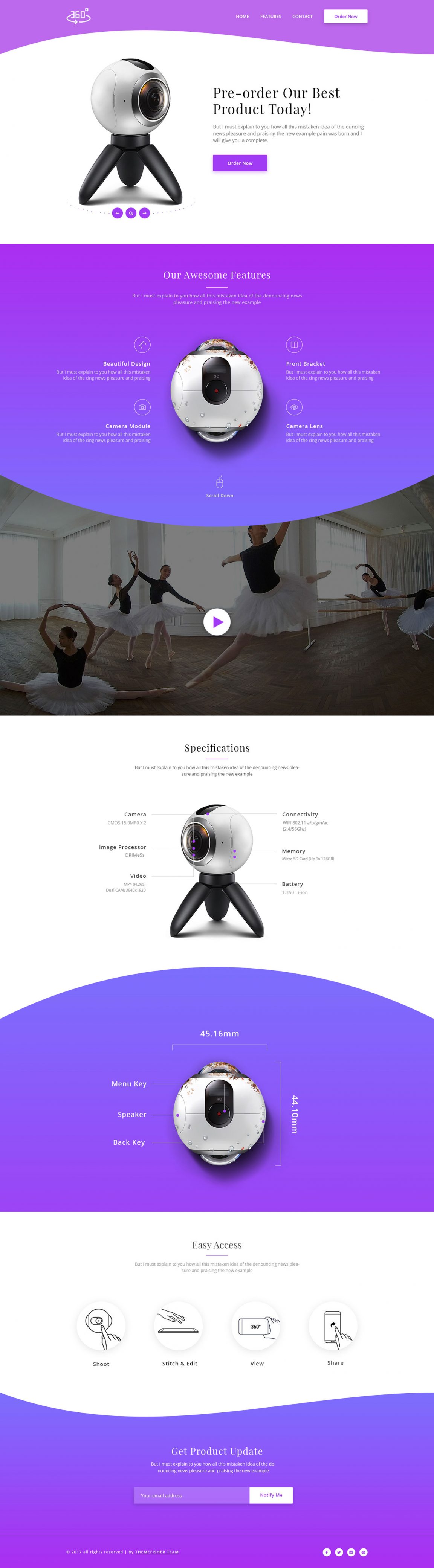360 Degree Product Website Landing Page PSD for Free - PsFiles