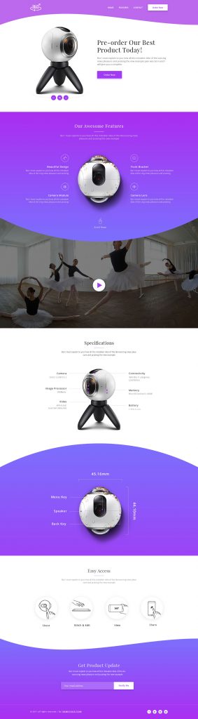 360 Degree Product Website Landing Page PSD for Free - PsFiles