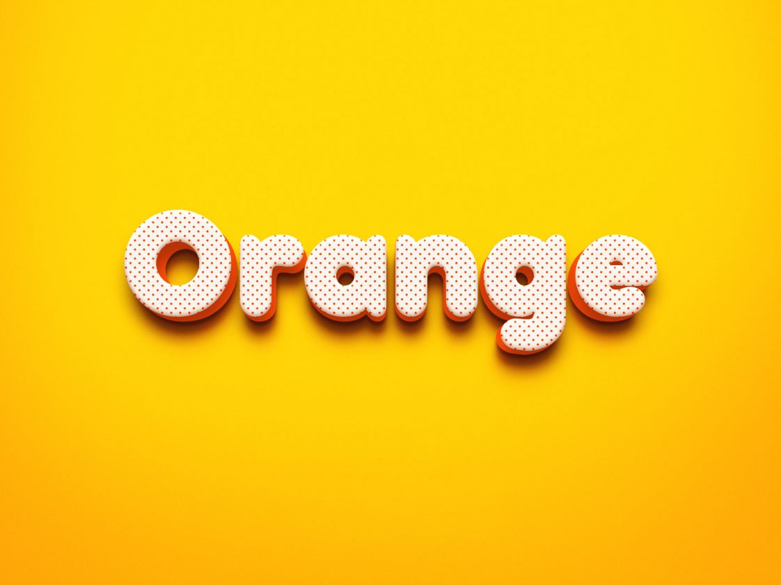 Free Orange 3D Text Effect PSD - PsFiles