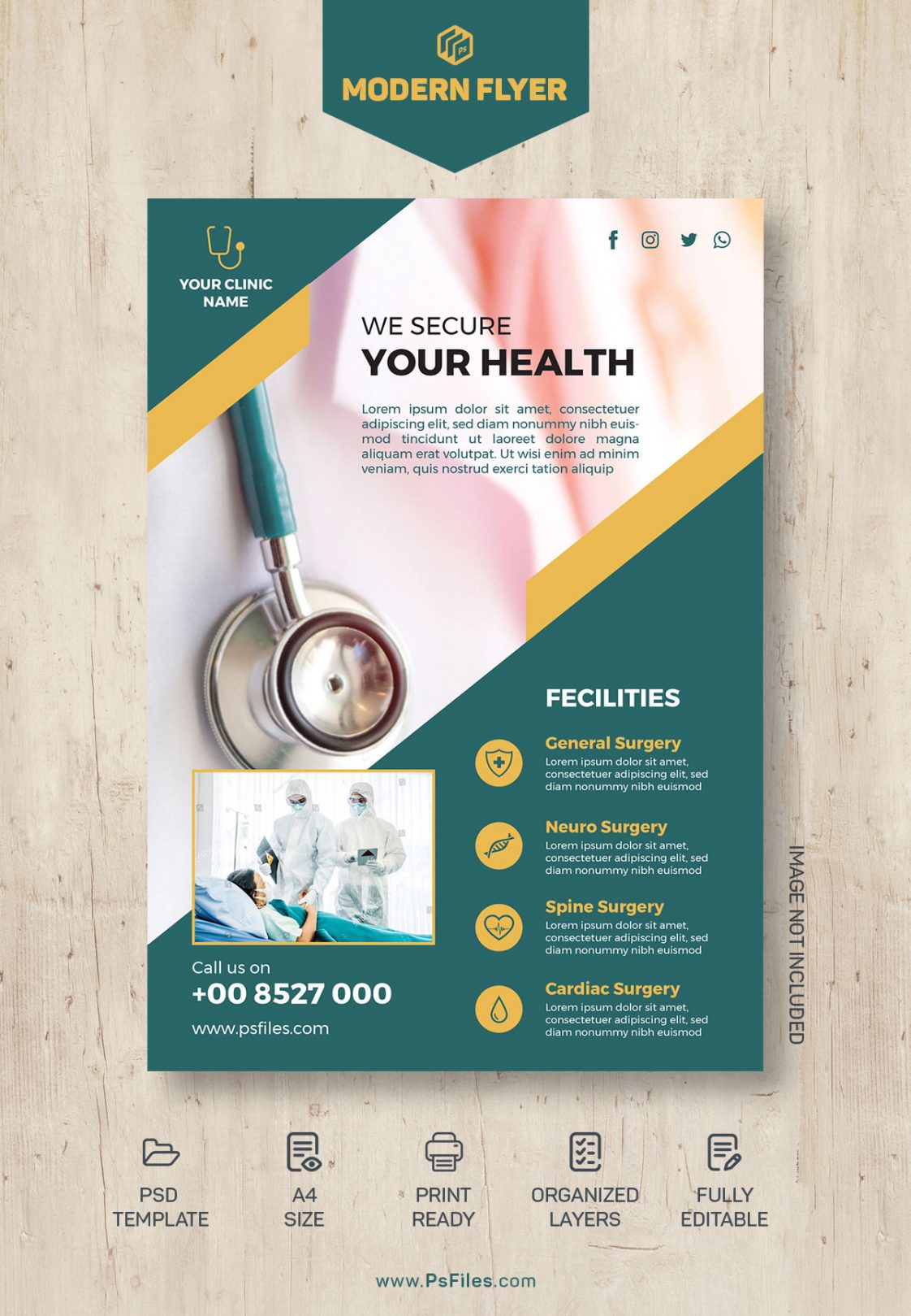 Health Clinic Free Flyer PSD Template 03 - PsFiles