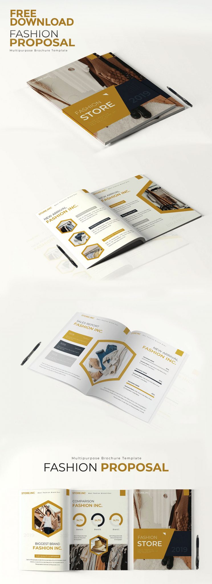 Free Premium Fashion Design Proposal Brochure Template PSD - PsFiles