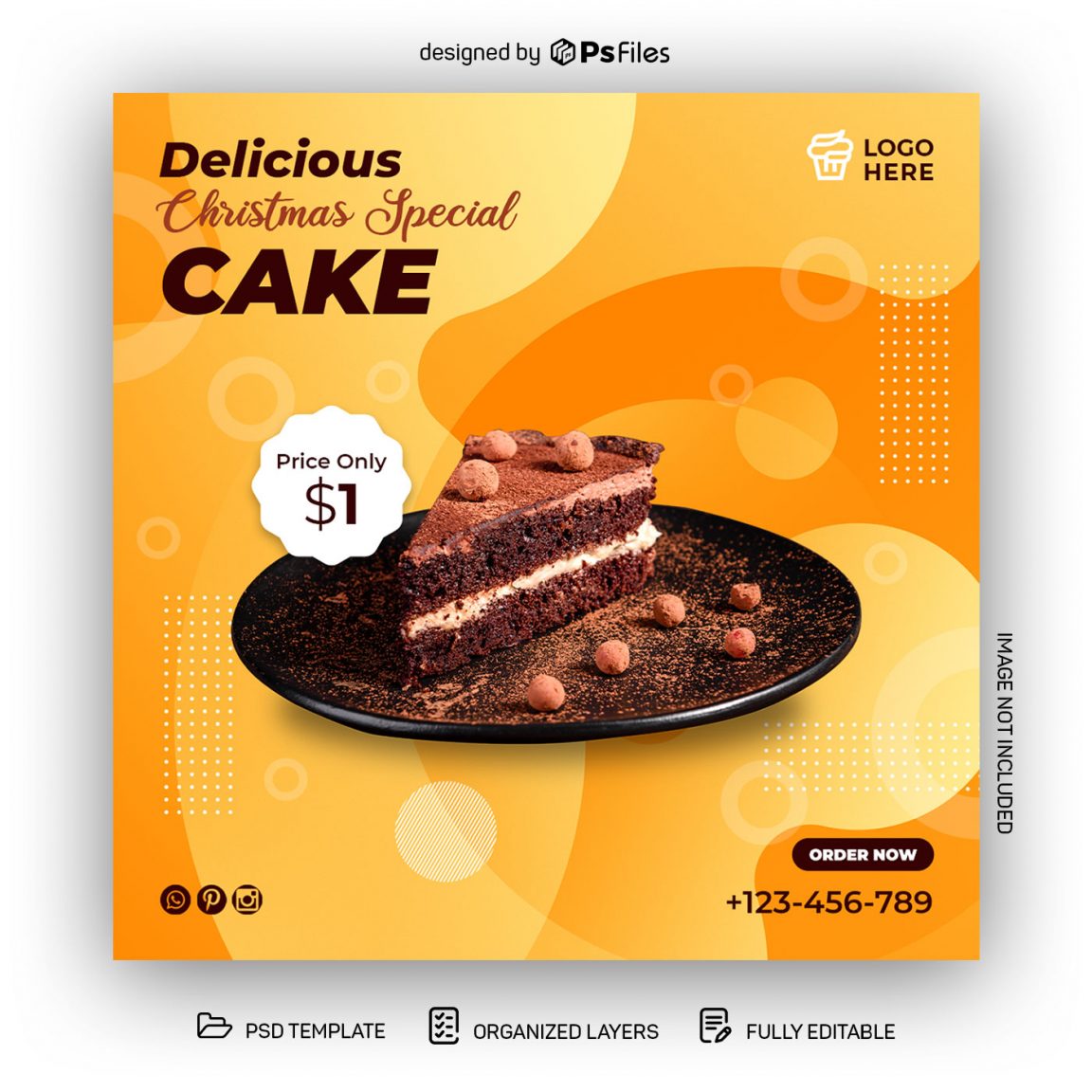 Free Dessert and Cake Shop Instagram Post Template PSD - PsFiles