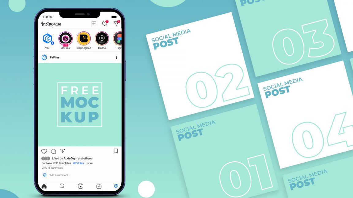 Free Instagram Profile Mockup on Phone PSD - PsFiles