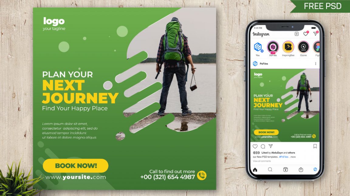 Free Tour Travel Agency Social Media Post Design PSD Template - PsFiles