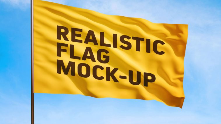 3 Free Flag Mockup PSD Set - PsFiles