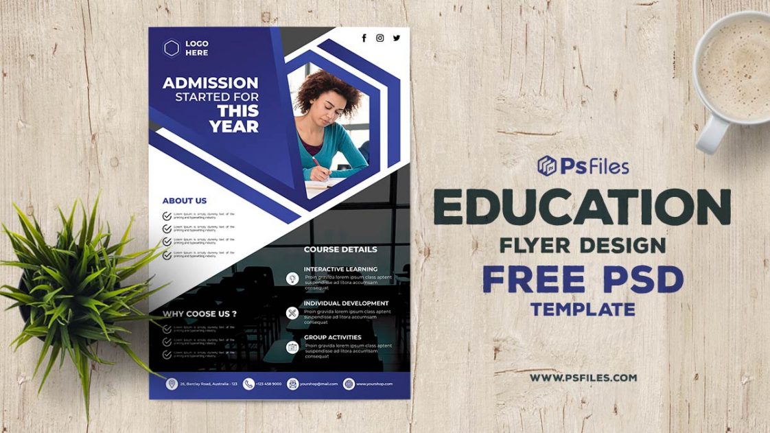 Free College Education Flyer Template PSD 02 - PsFiles