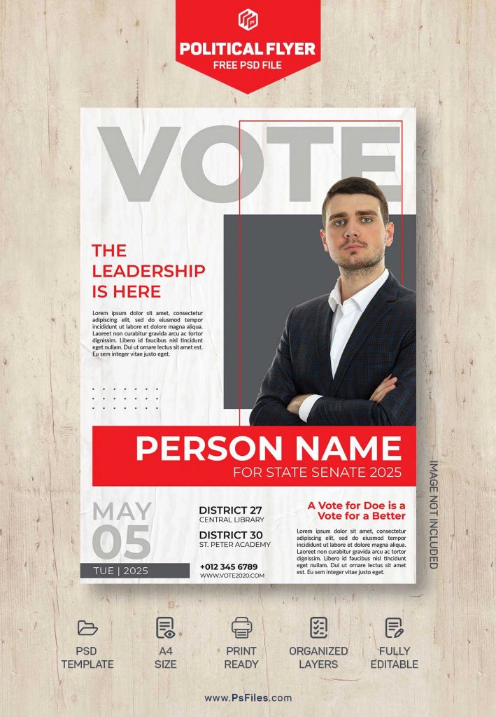 Free Professional Political Election Flyer Design PSD Template - PsFiles