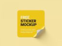 6 Free Square Sticker Mockup PSD set - PsFiles