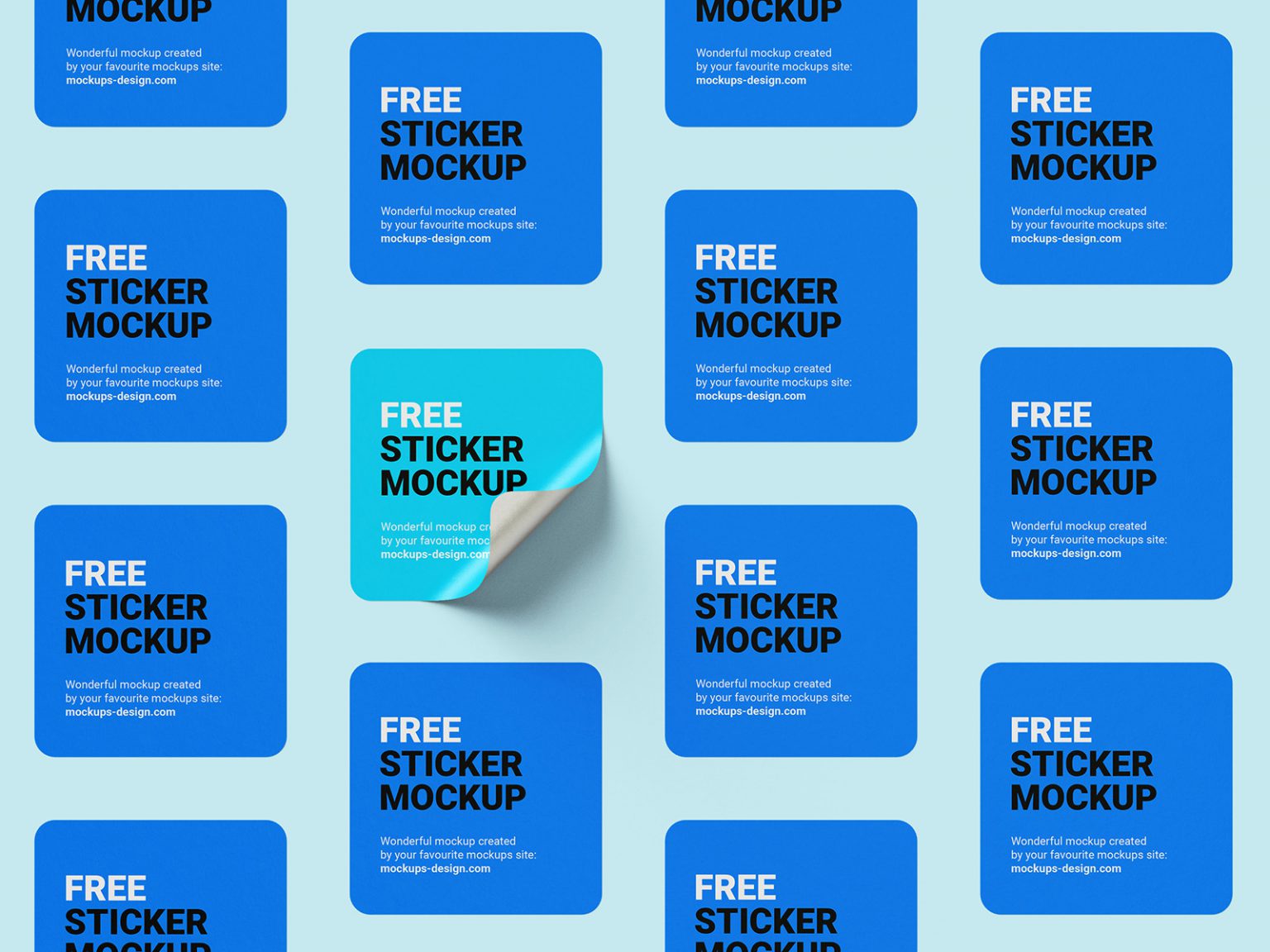 6 Free Square Sticker Mockup PSD set - PsFiles