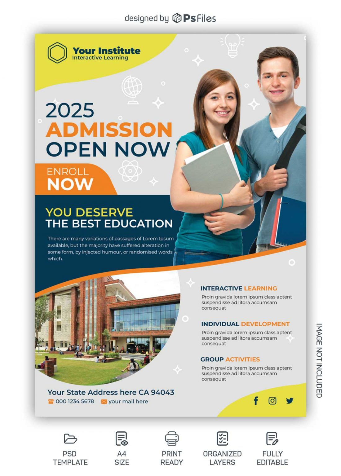 Campus Admission Education Flyer Template Free PSD 03 - PsFiles