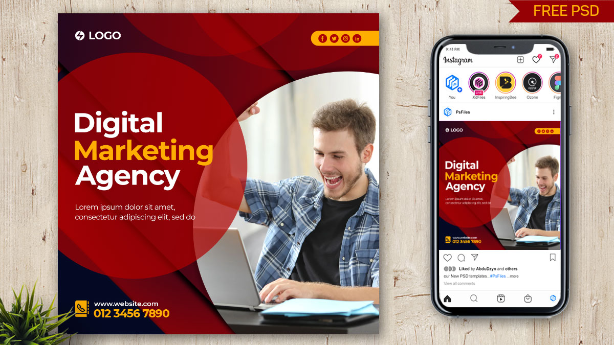 Free Professional Studio Photography Social Media Post Template PSD 02