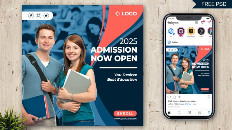 Online Education Social Media Post Design Free PSD Template - PsFiles