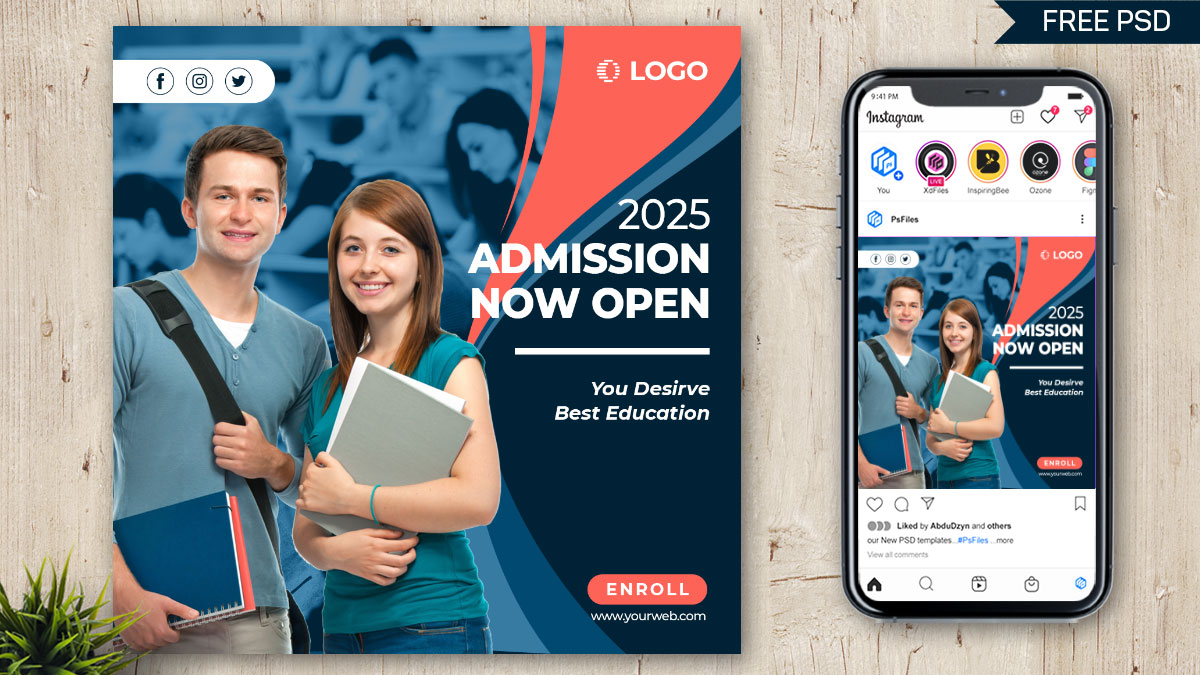 Free Online Course Social Media Post Design PSD Template - PsFiles