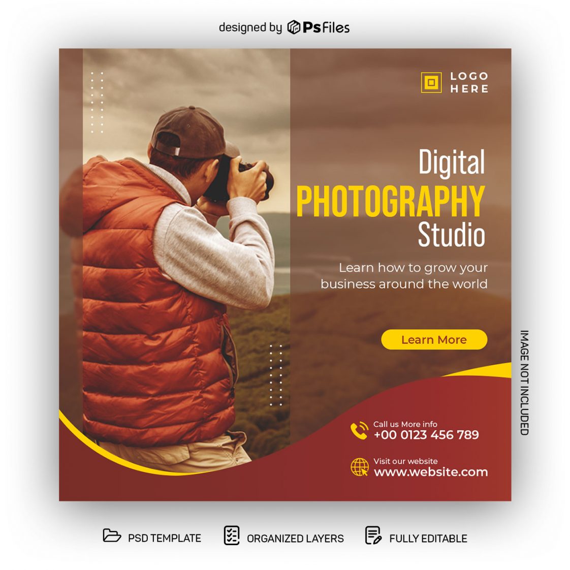 Free Professional Studio Photography Social Media Post Template PSD 02