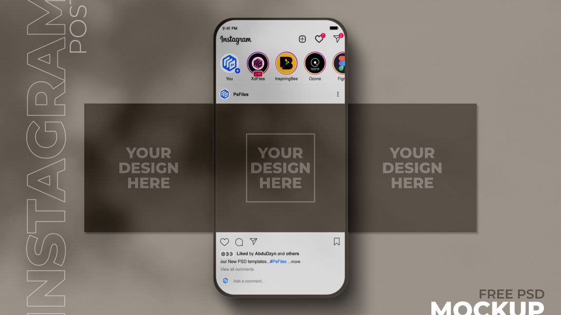 Free Social Media Instagram Post Mockup PSD - PsFiles
