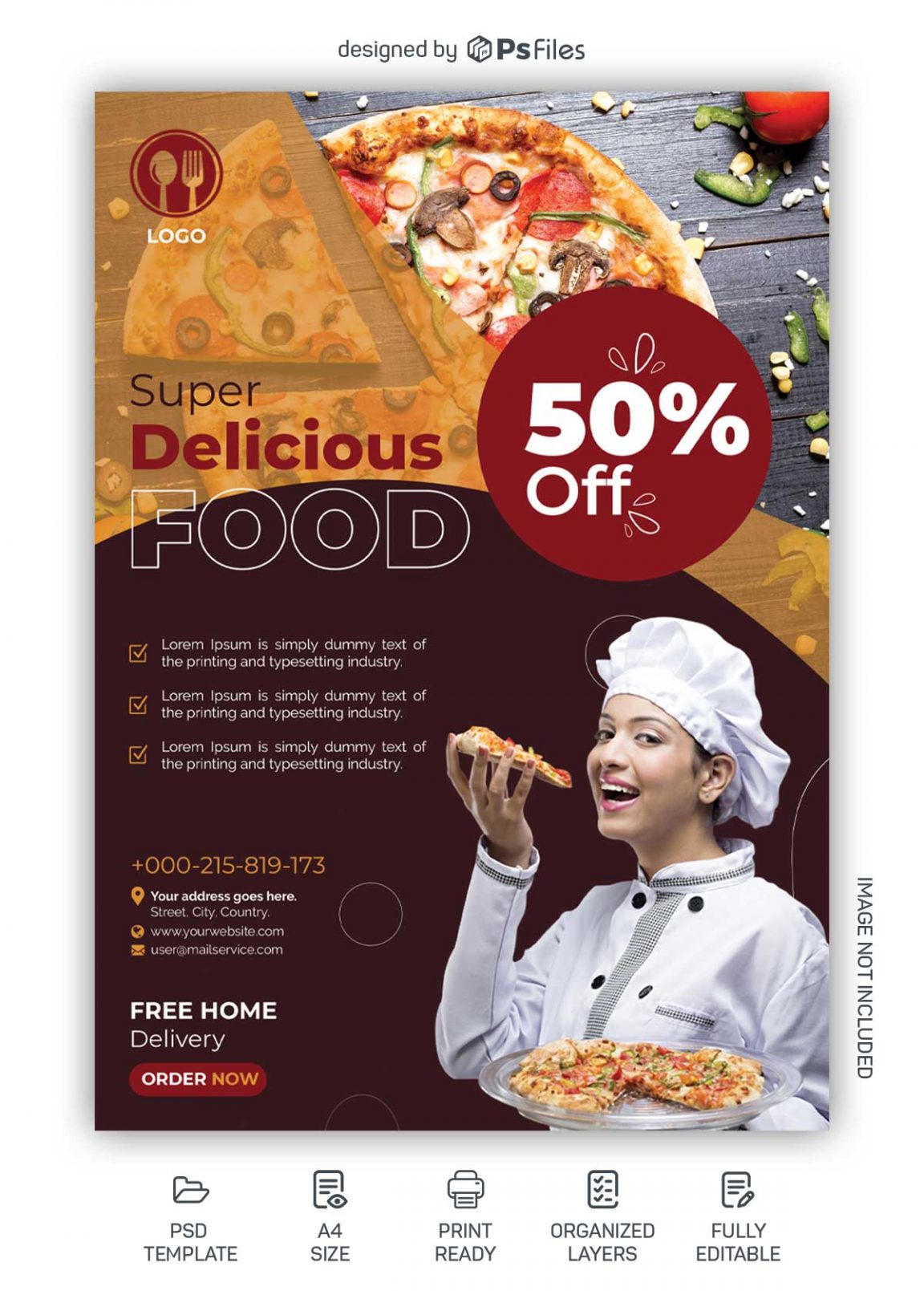 Delicious Food Flyer Template | Free PSD Download - PsFiles