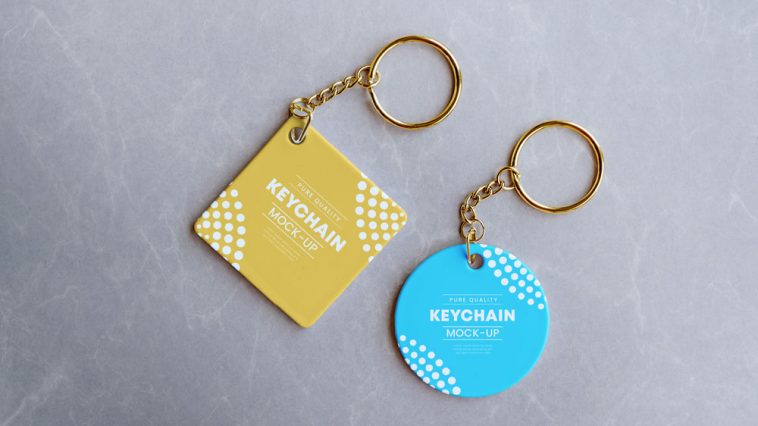 Free Round Keychain Logo Mockup PSD - PsFiles
