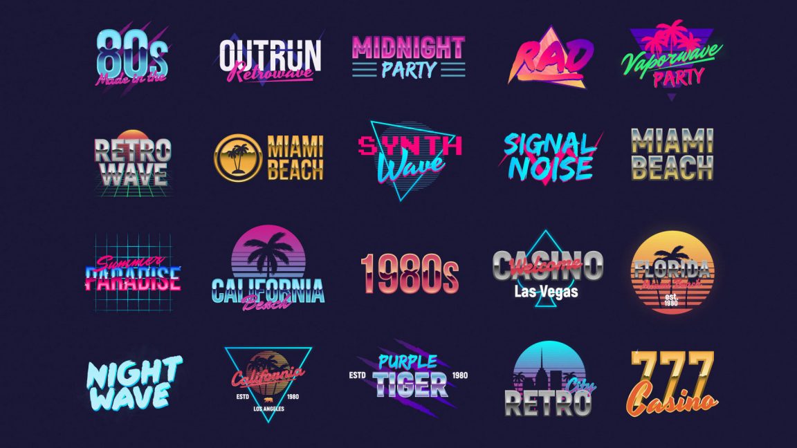 Free Retro Synthwave 80s Text and Logo Effect PSD - PsFiles