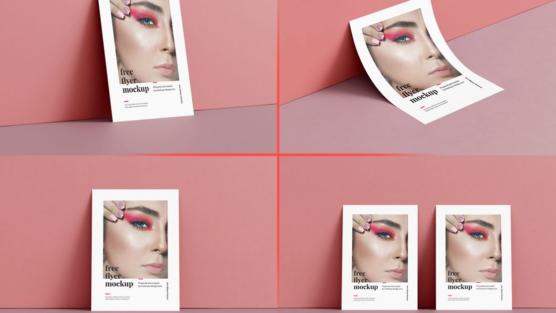 5 Free Half Letter Flyer Mockup PSD set - PsFiles