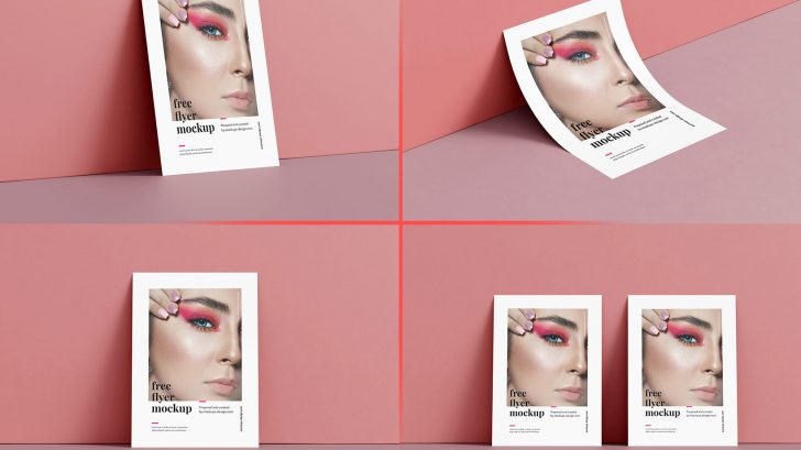 5 Free Half Letter Flyer Mockup PSD set - PsFiles