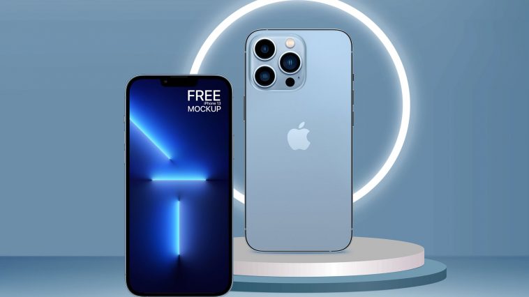 Free iPhone 13 Mock-up PSD - PsFiles