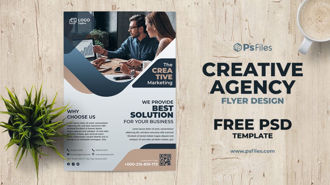 Free Creative Design Studio Tri-Fold Brochure PSD Template - PsFiles