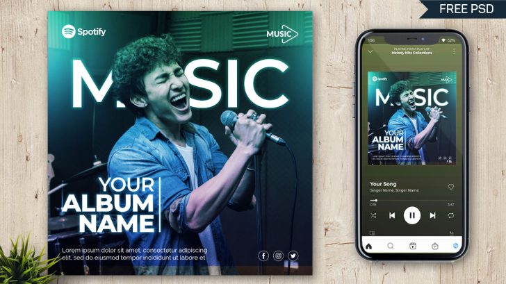 Free News Report, Singer Microphone Logo Mockup PSD - PsFiles