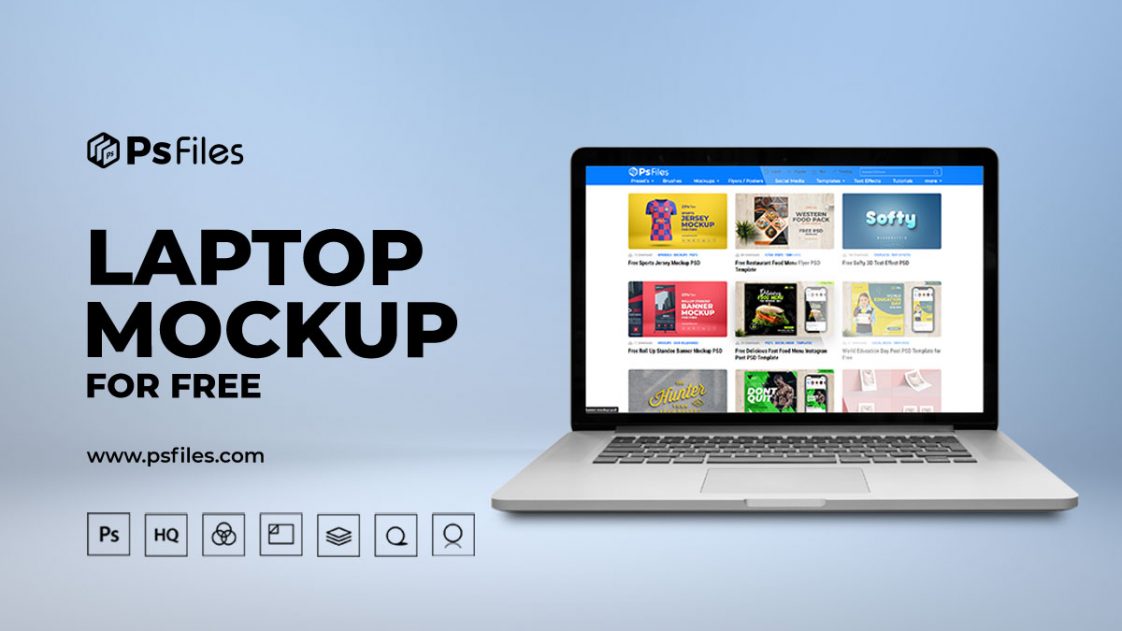 Free Laptop Mockup for Branding Website Presentation Free PSD - PsFiles