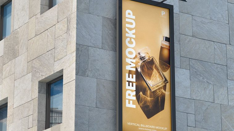 Free Square Building Sign Mockup PSD - PsFiles