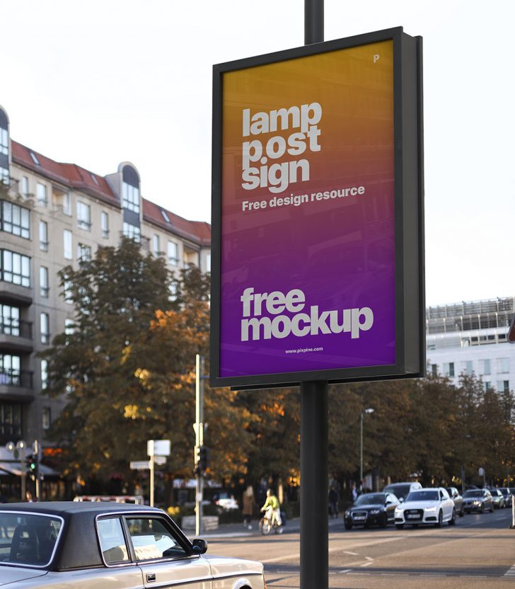 Free Roadside Advertising Banner Mockup PSD - Free PsFiles