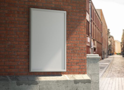 Free Outdoor Street Wall Framed Poster Mockup PSD - PsFiles
