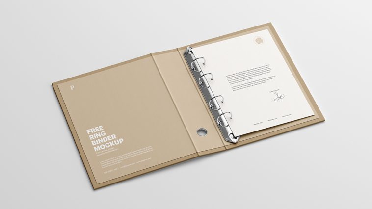 Free Mockup Featuring Two Binders Cover and Spine View - PsFiles