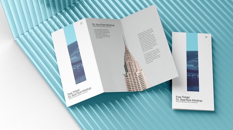Free DL Three Fold Brochure Mockups PSD set - Free Photoshop Files