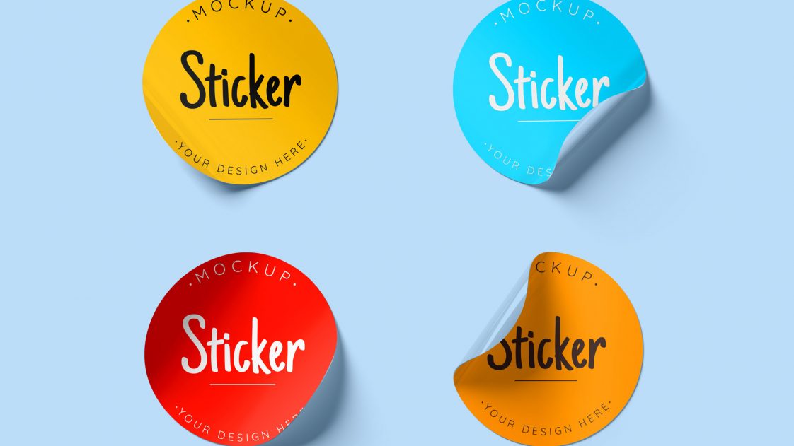 Free Different Shapes Sticker Mockup PSD - PsFiles