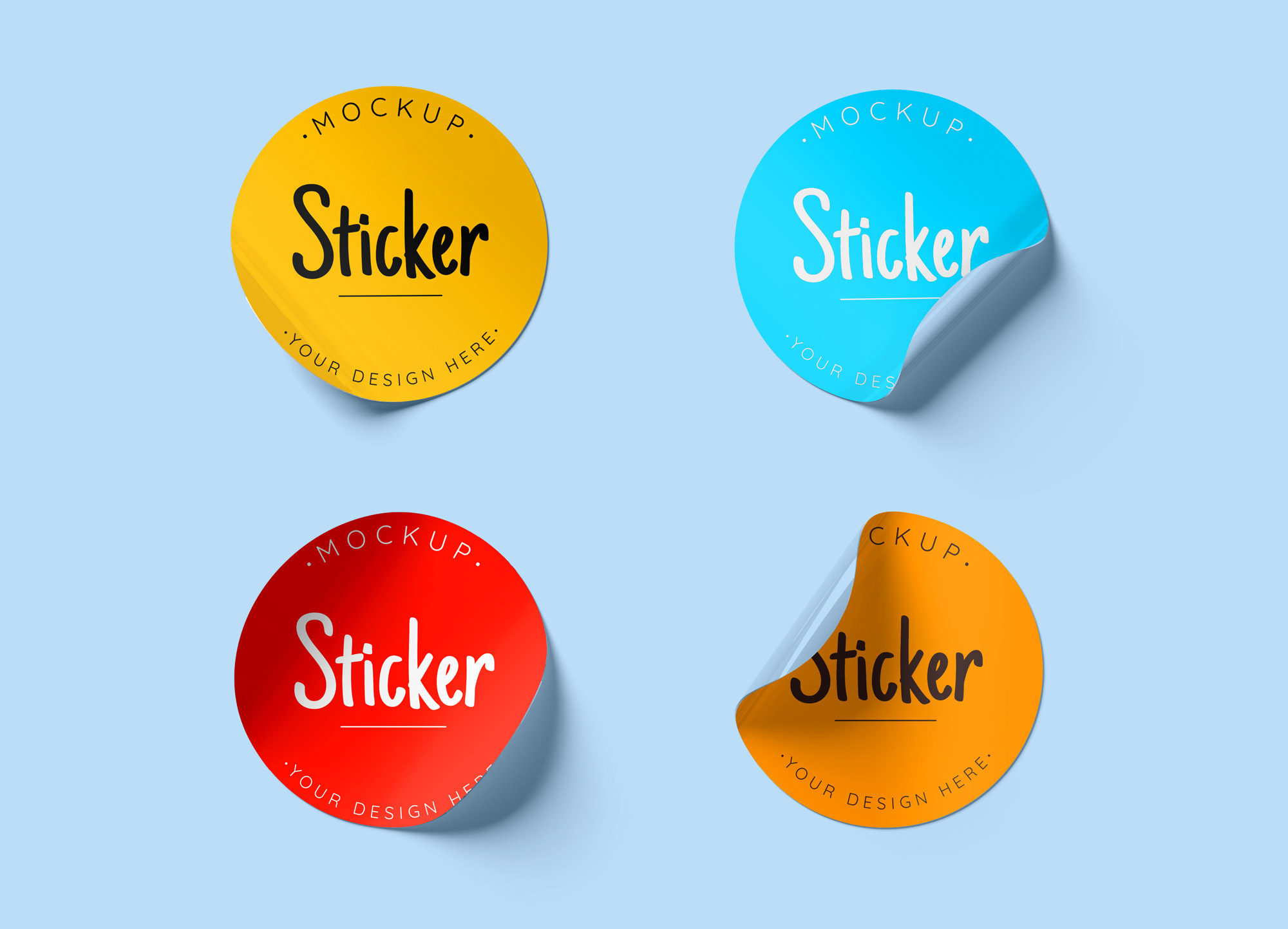 Free PSD Free Round Sticker Mockups PSD - PsFiles