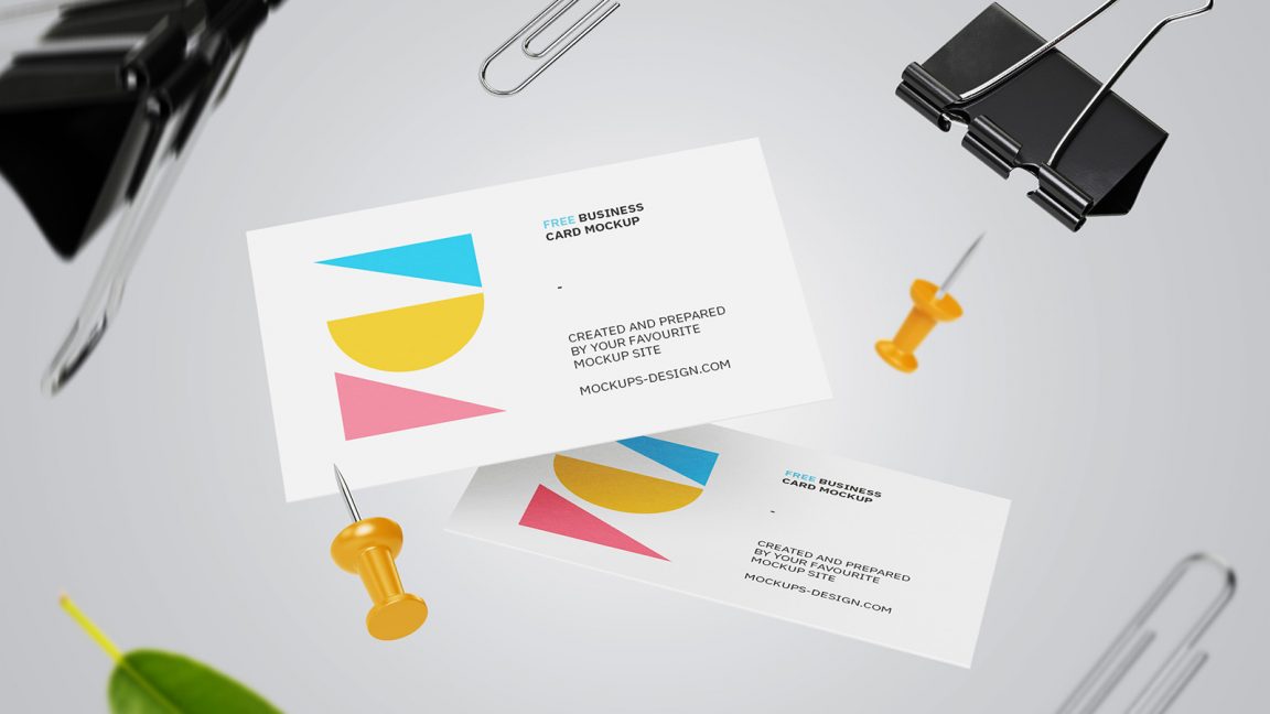 Free Falling Business Cards Mockup PSD - PsFiles