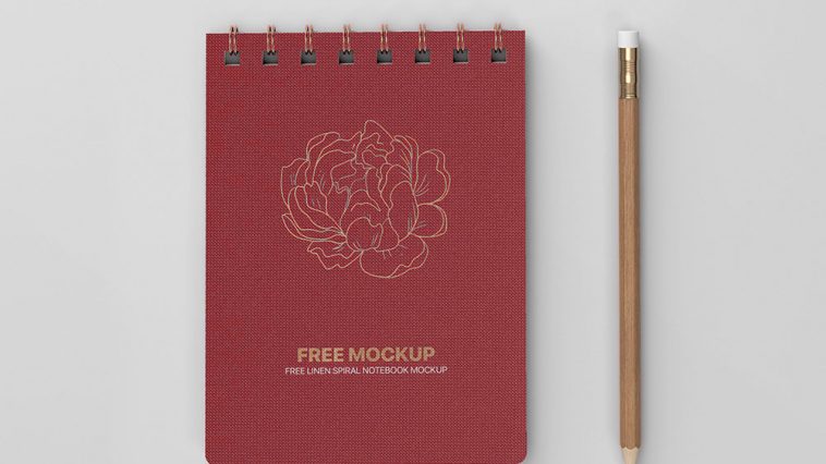 Free Spiral Square Notebook Mockup PSD - PsFiles