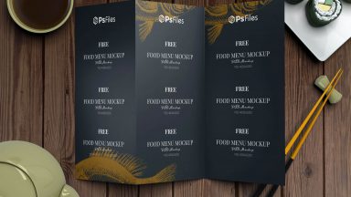 Free Restaurant Vertical Menu Mockup PSD - Free Mock-Ups | PsFiles