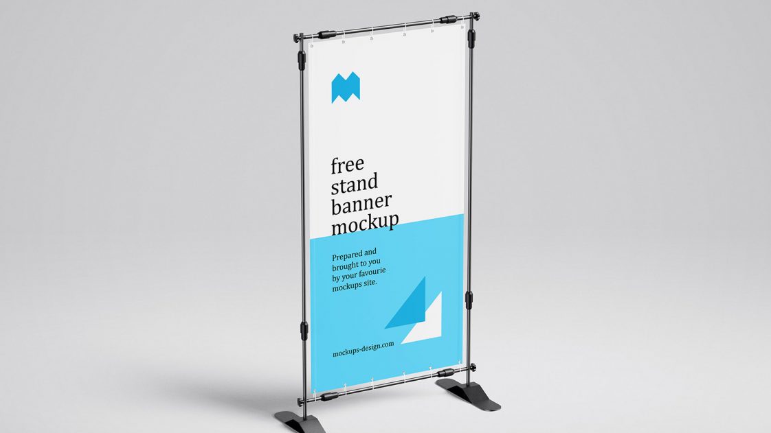 Free Steel Frame Square Banner Mockup 4 PSD set - PsFiles