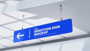Free Indoor Direction Sign Board Mockup PSD - PsFiles