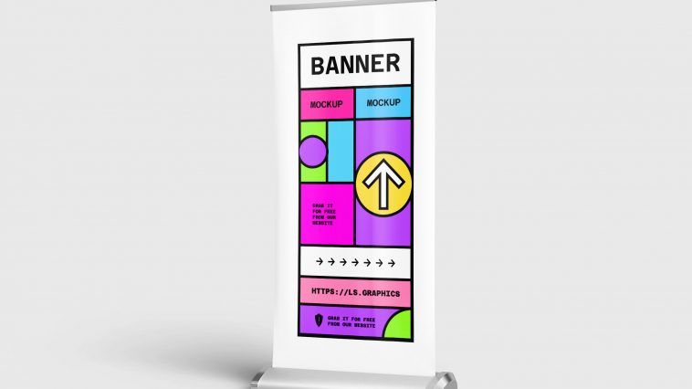 Free LED Display Standee Board Mockup PSD - PsFiles