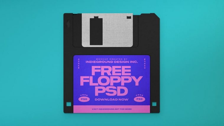 Free Floppy Disk Mockup PSD - PsFiles