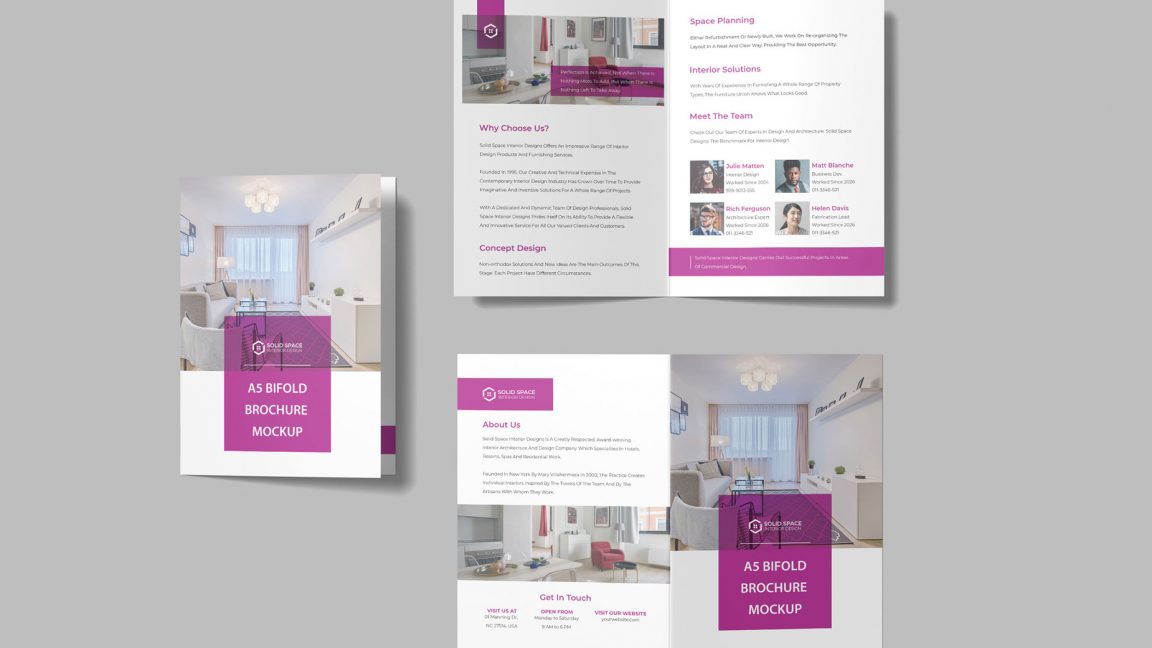 3 Free A4 Brochure Cover Mockup PSD set - PsFiles