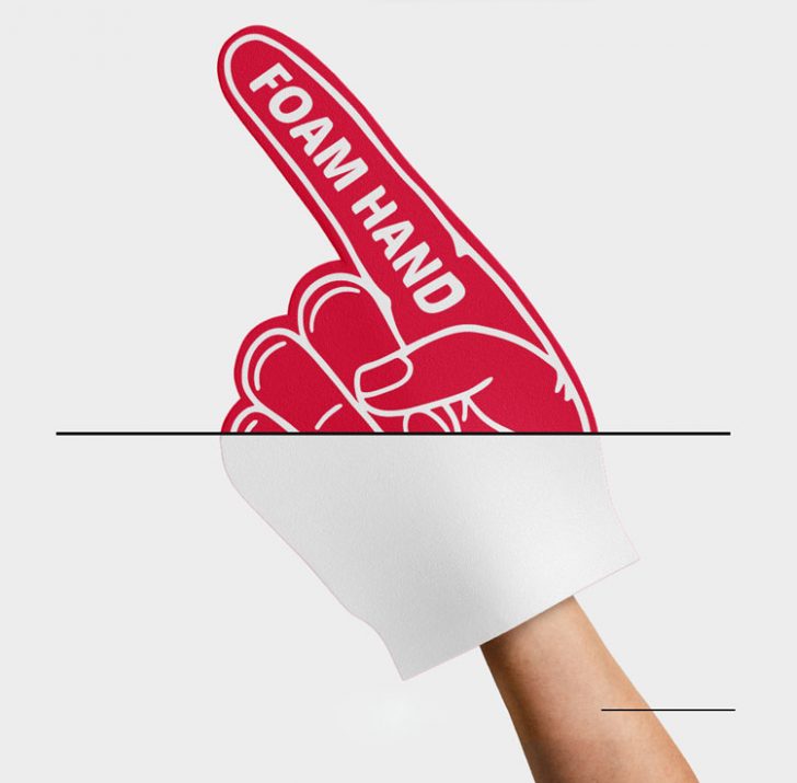 Free Foam Hand Mockup 3 PSD Set - PsFiles