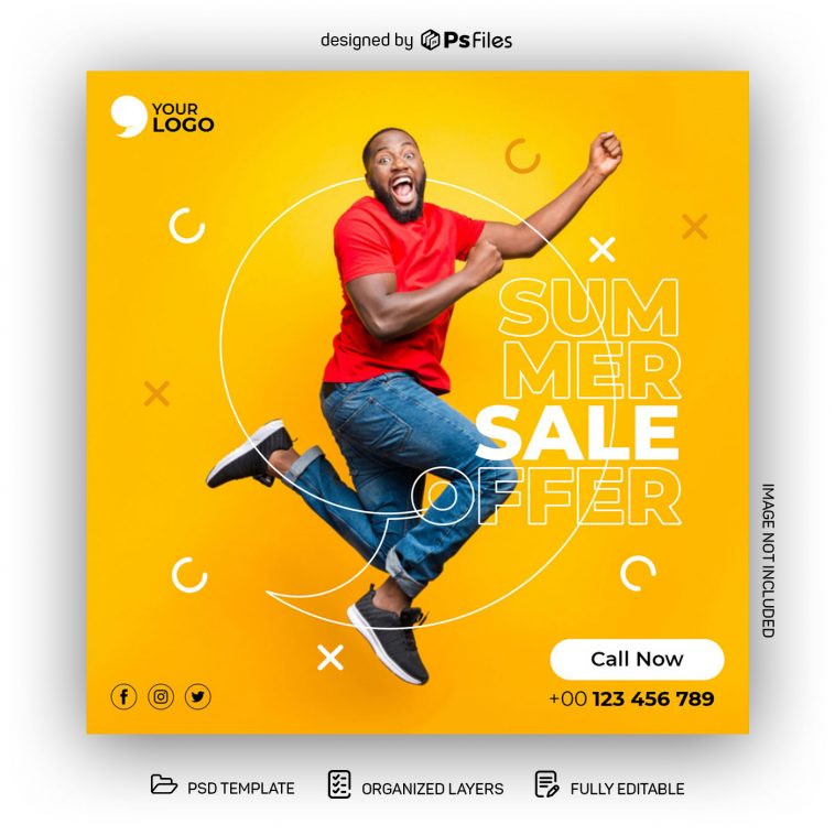 Free Summer Sale Offer Insta Post Design PSD Template - PsFiles