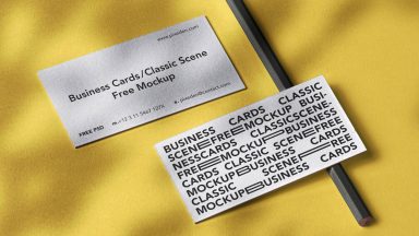 Free Shadow Overlay Business Card Mockup PSD - PsFiles